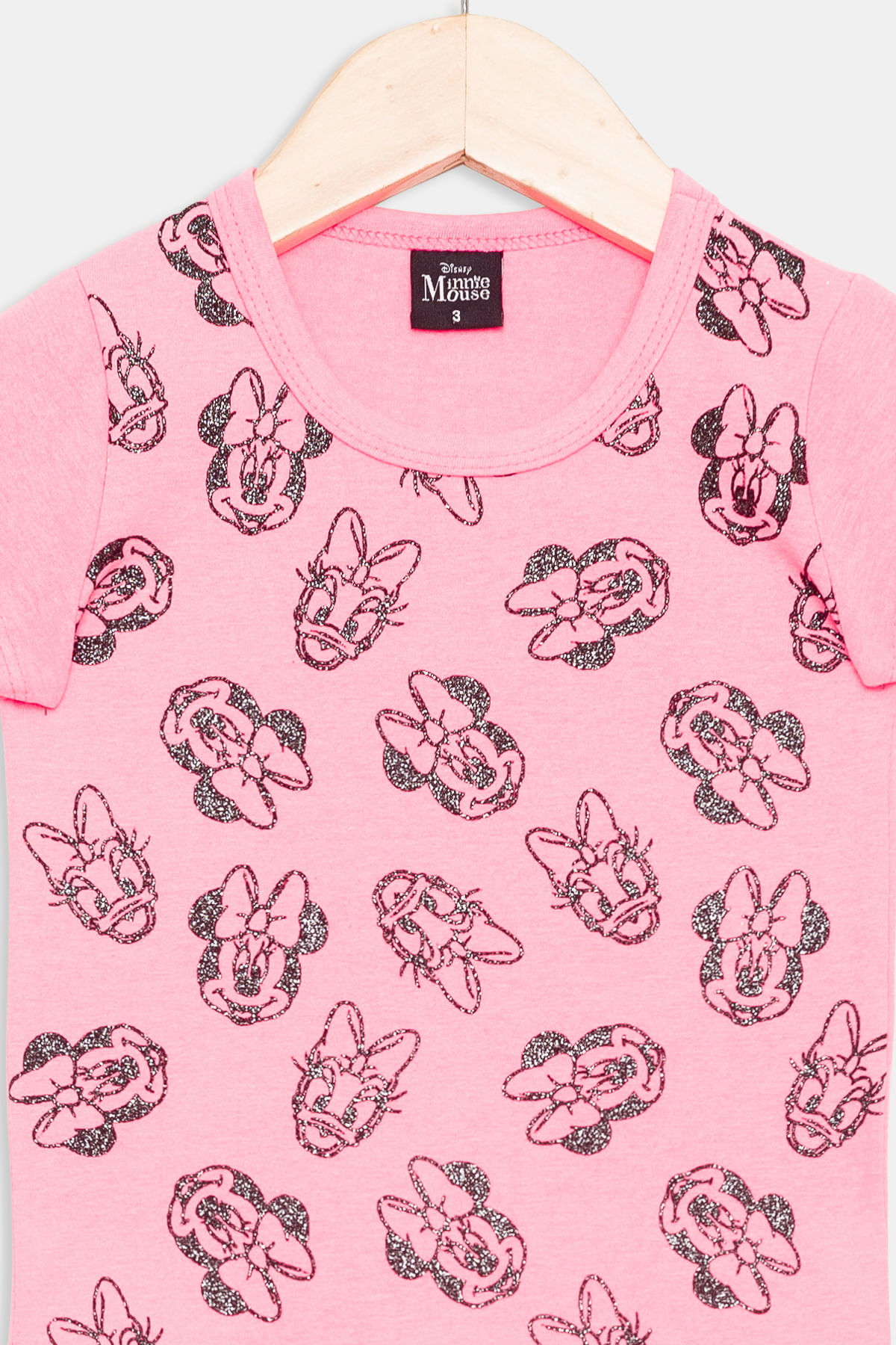 Blusa Infantil Minnie Rosa Tam 1 a 3