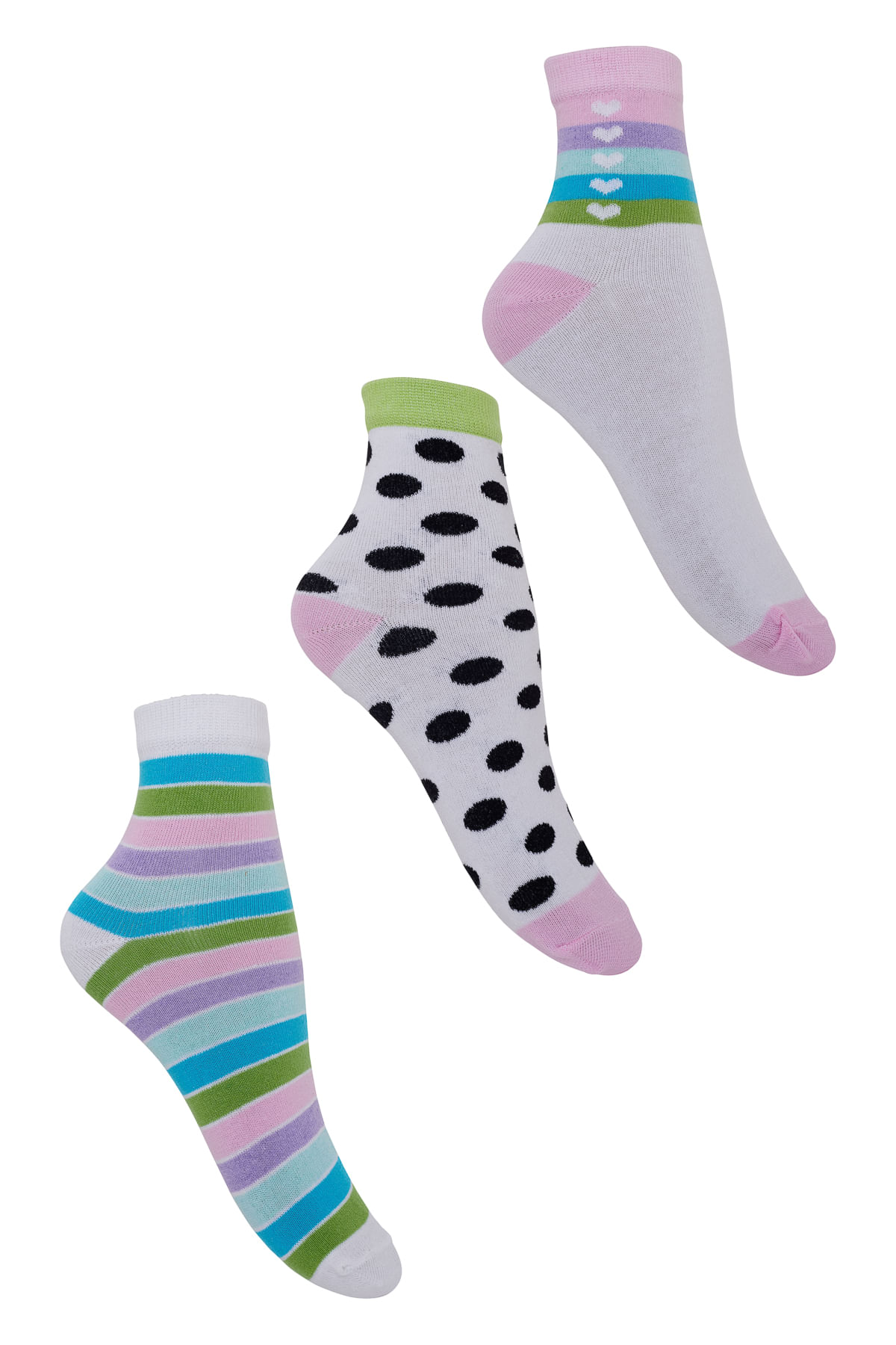 Kit meia colorido cm - fem 34-38 sortidas